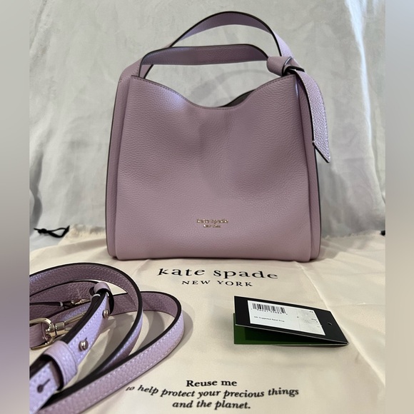 kate spade | Bags | Kate Spade Lavender Leather Medium Bucket Bag With ...